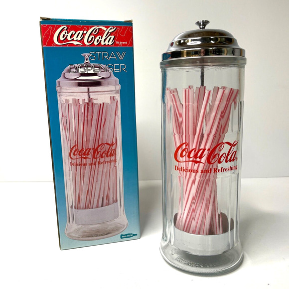 Coca Cola | Dining | Vintage 992 Cocacola Straw Dispenser Glass Holder ...
